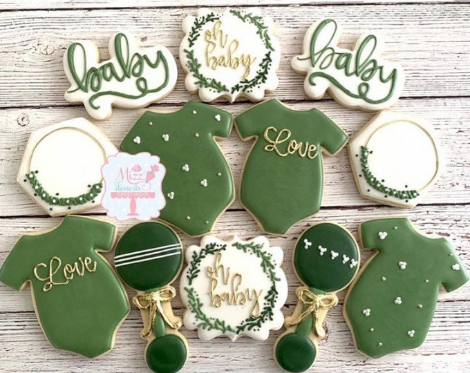 Oh Baby Neutral Baby Shower Cookies | Etsy