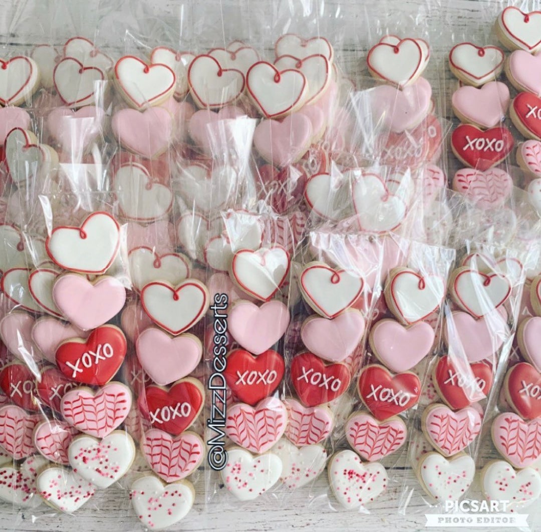 Valentines Day Mini Heart Cookie Packs - Etsy