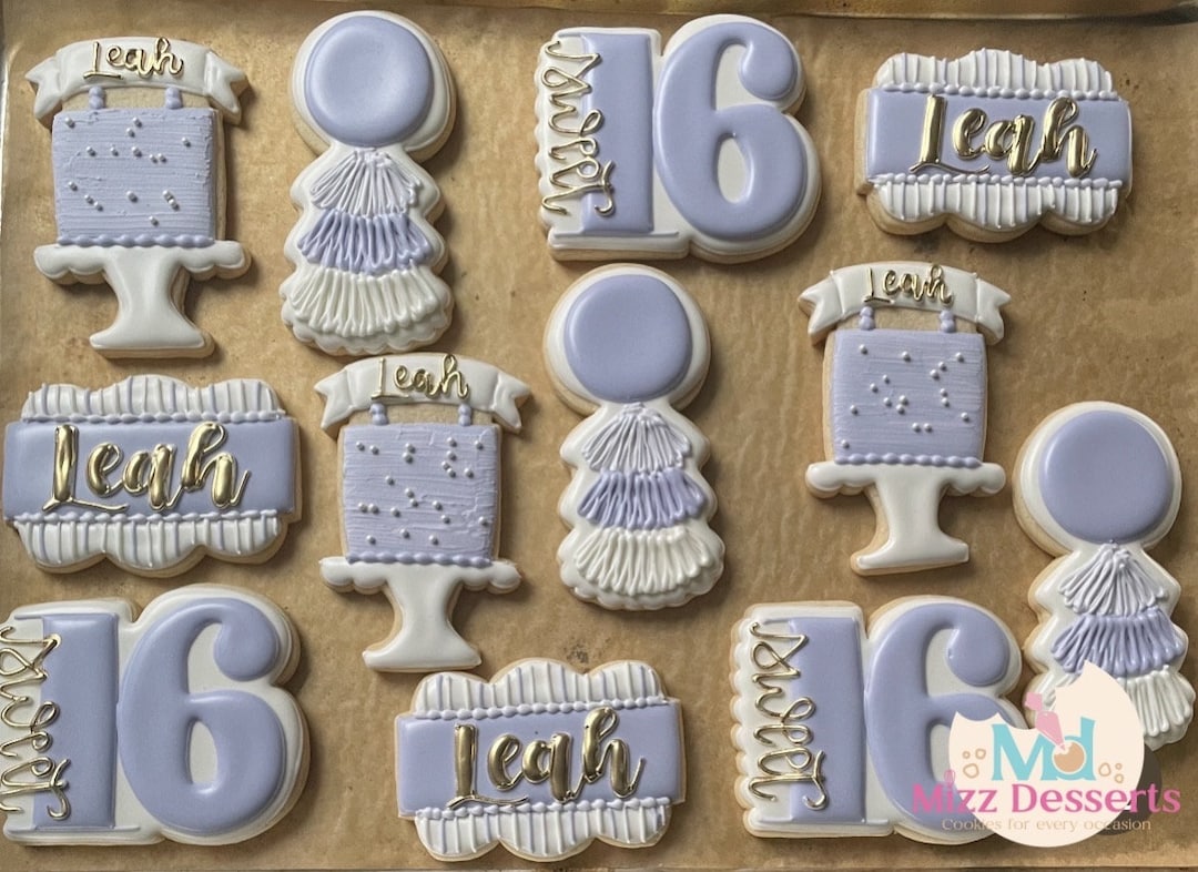 Sweet 16 Birthday Cookies - Etsy