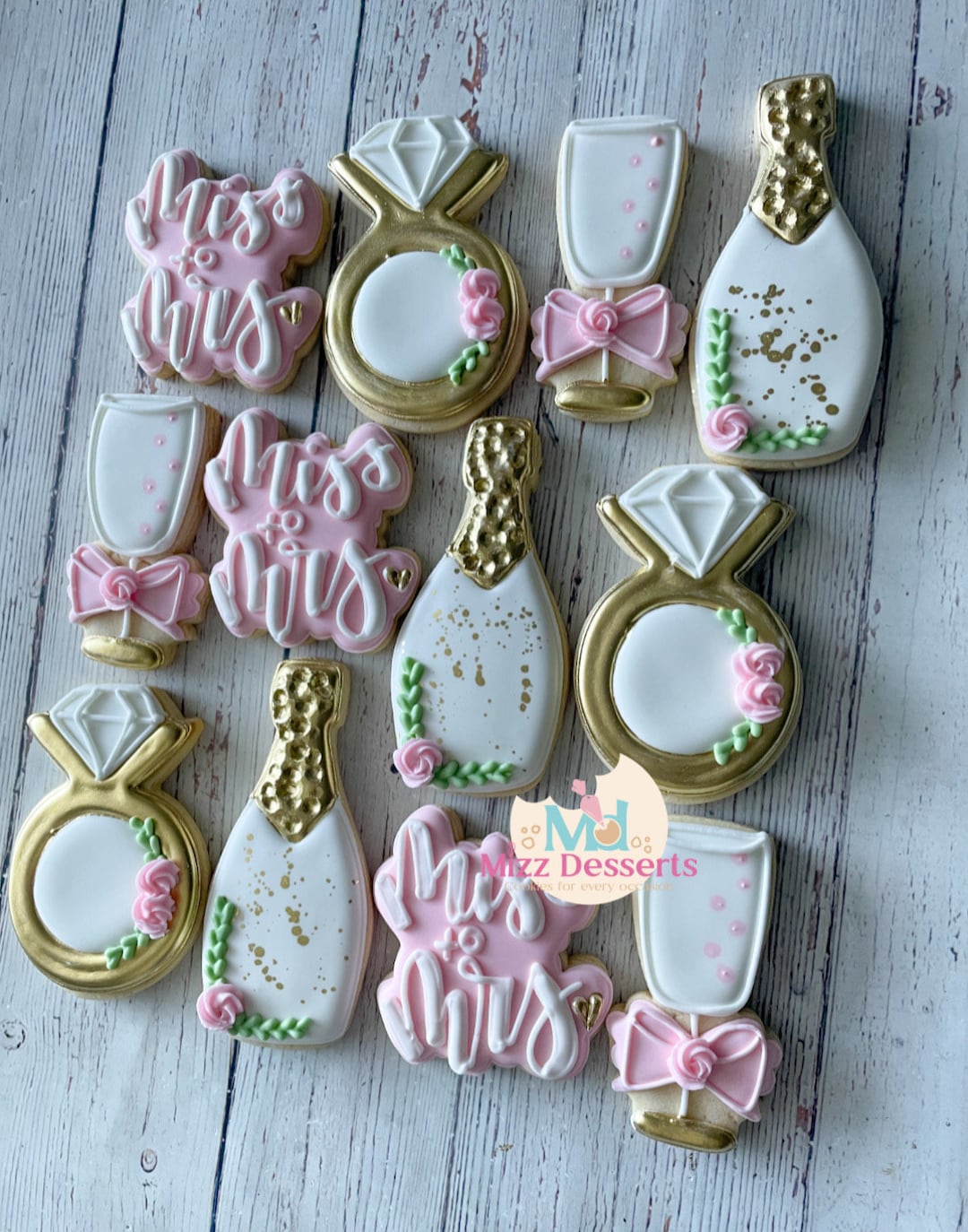 Bride and Bubbly Cookies Bridal Shower Engagement Party Cookies - Etsy