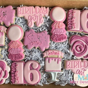 Sweet 16 Birthday Cookies - Etsy