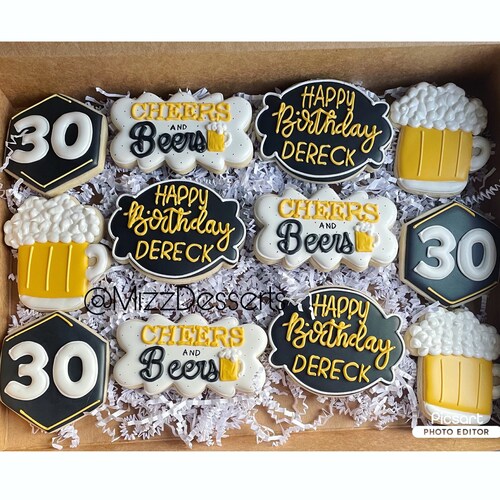 Cheers and Beer to 30 Years Birthday Cookies - Etsy
