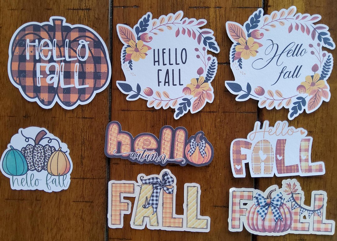8 Die Cut Fall Sentiments Card Toppers Lot 10i - Etsy