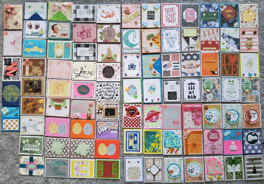 90 Handmade Assorted Occasion Greeting Cards Lot Great for Resale or ...