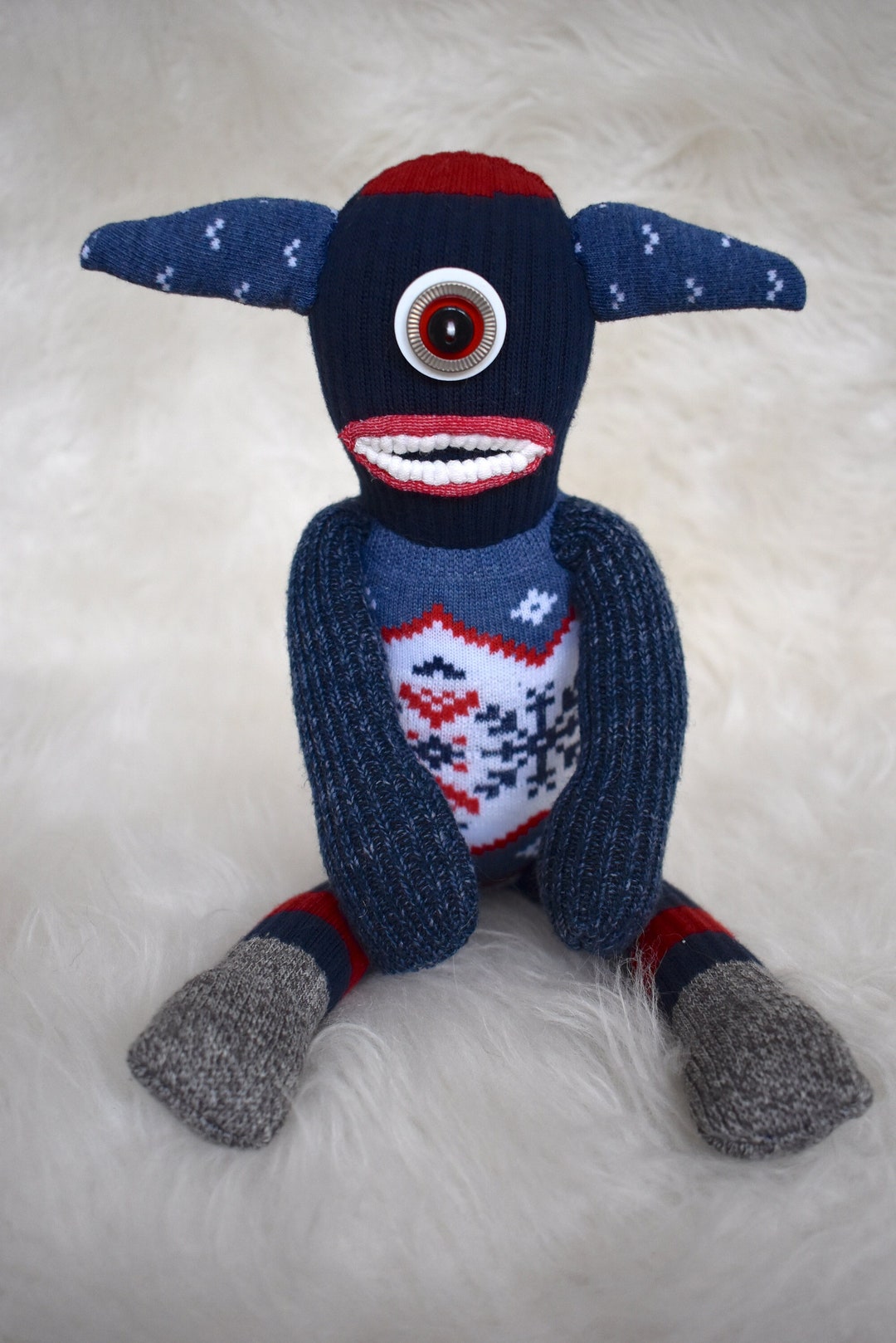 Periscope the Sock Cyclops Monster Stuffed Animal - Etsy