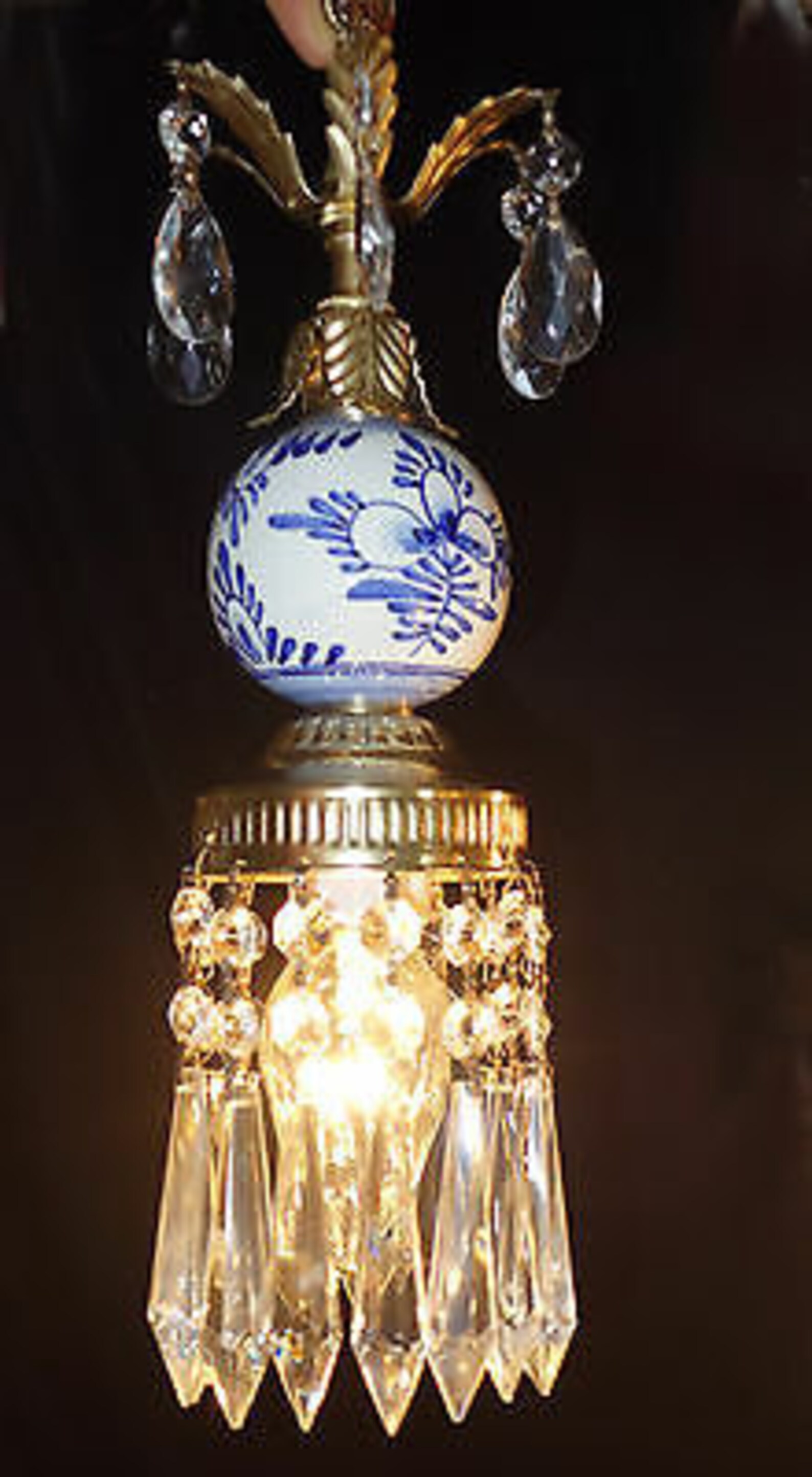 Mini Swag Plugin Vintage Lantern Porcelain Delft Blue Tole | Etsy