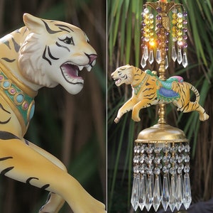 Porcelain Tiger Carousel Kids Room Lamp Ceiling Chandelier Vintage ...