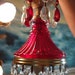 Vintage Ruby Red Lady Cupcake Glass Crystal Prisms Brass Swag Plugin ...