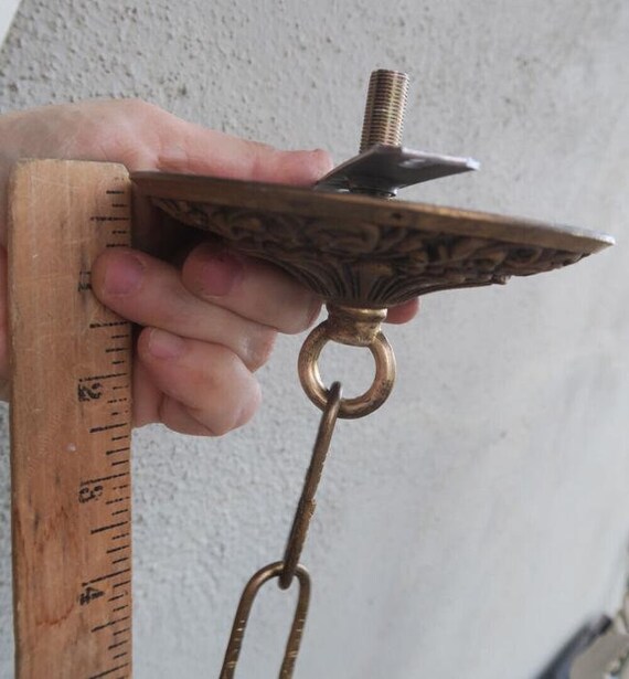 Vintage French Brass Bronze Ceiling Canopy Cap Chande… - Gem