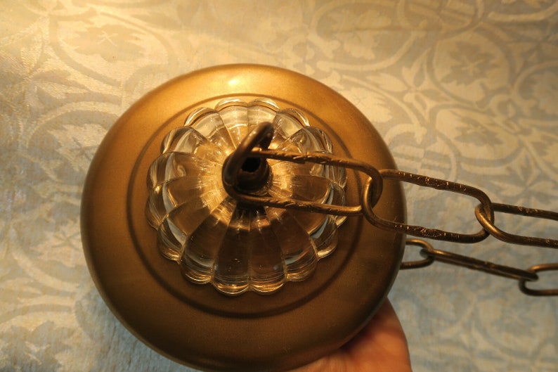 Canopy Ceiling Cap Part Tole Vintage Ribbed Glass Lamp - Etsy