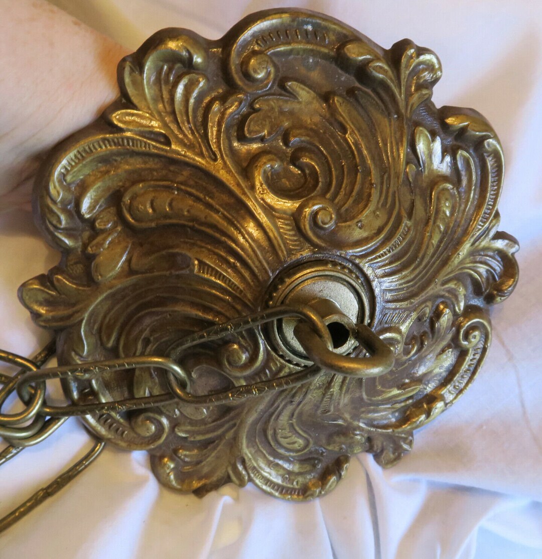 Gilt Ceiling Mount Canopy Part Set Vintage Spelter Brass Plated Gold ...