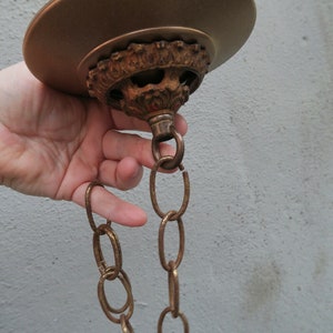 Canopy Lamp Chandelier Cap Chain Ceiling Part Brass Shabby Deco Era ...