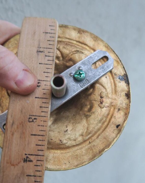 Vintage French Brass Bronze Ceiling Canopy Cap Chande… - Gem