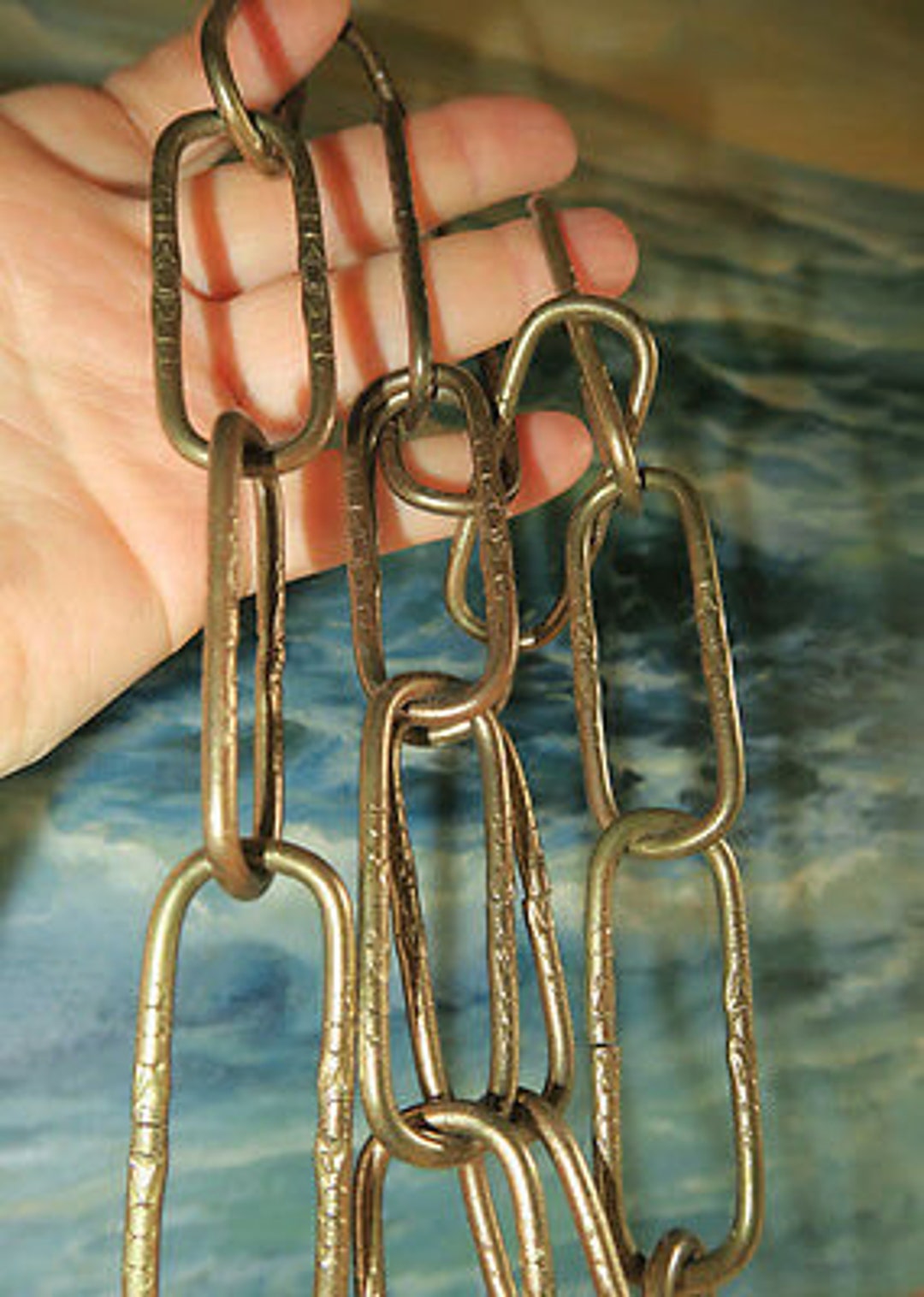 10ft - Brass Plt Ornate Chain for Vintage Hanging Lamp Chandelier Swag ...