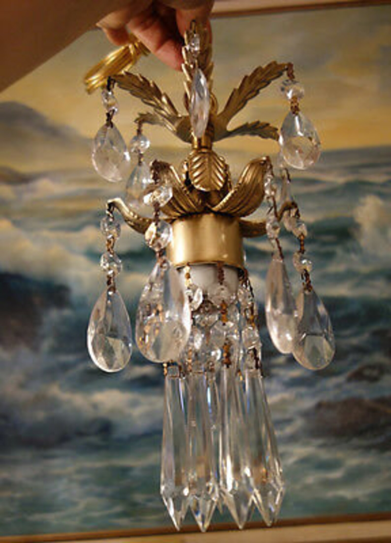 Lot Of 3 Mini Baby Hanging Lily Lamp Chandelier Crystal Prism | Etsy