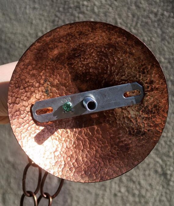 Vintage Brass Copper Hammered Ceiling Canopy Chain La… - Gem