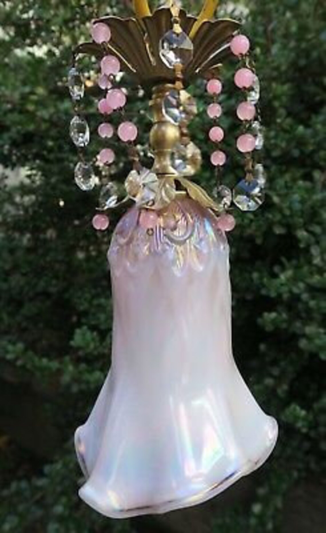 Vintage Fenton Pink Iridescent Glass lily valley Ceiling | Etsy