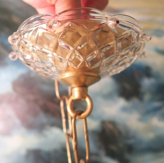 Crystal Canopy Ceiling Part Vintage Glass Lamp Chande… - Gem