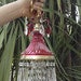Vintage Ruby Red Lady Cupcake Glass Crystal Prisms Brass Swag Plugin ...