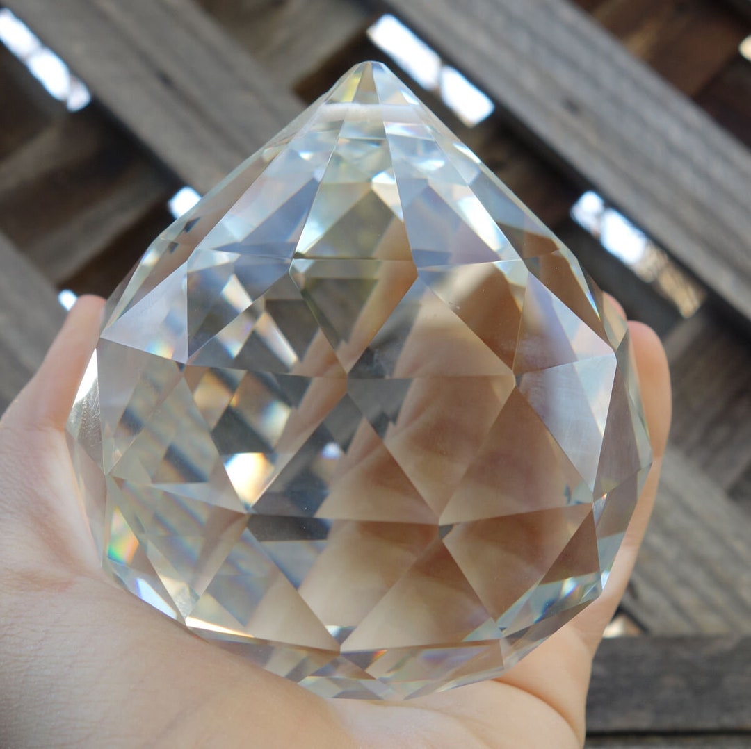 Super Large Lamp Chandelier Crystal Cut Glass Prism Part Ball Rainbow ...