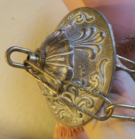Vintage Shabby Brass Bronze Ceiling Canopy Chain Lamp… - Gem