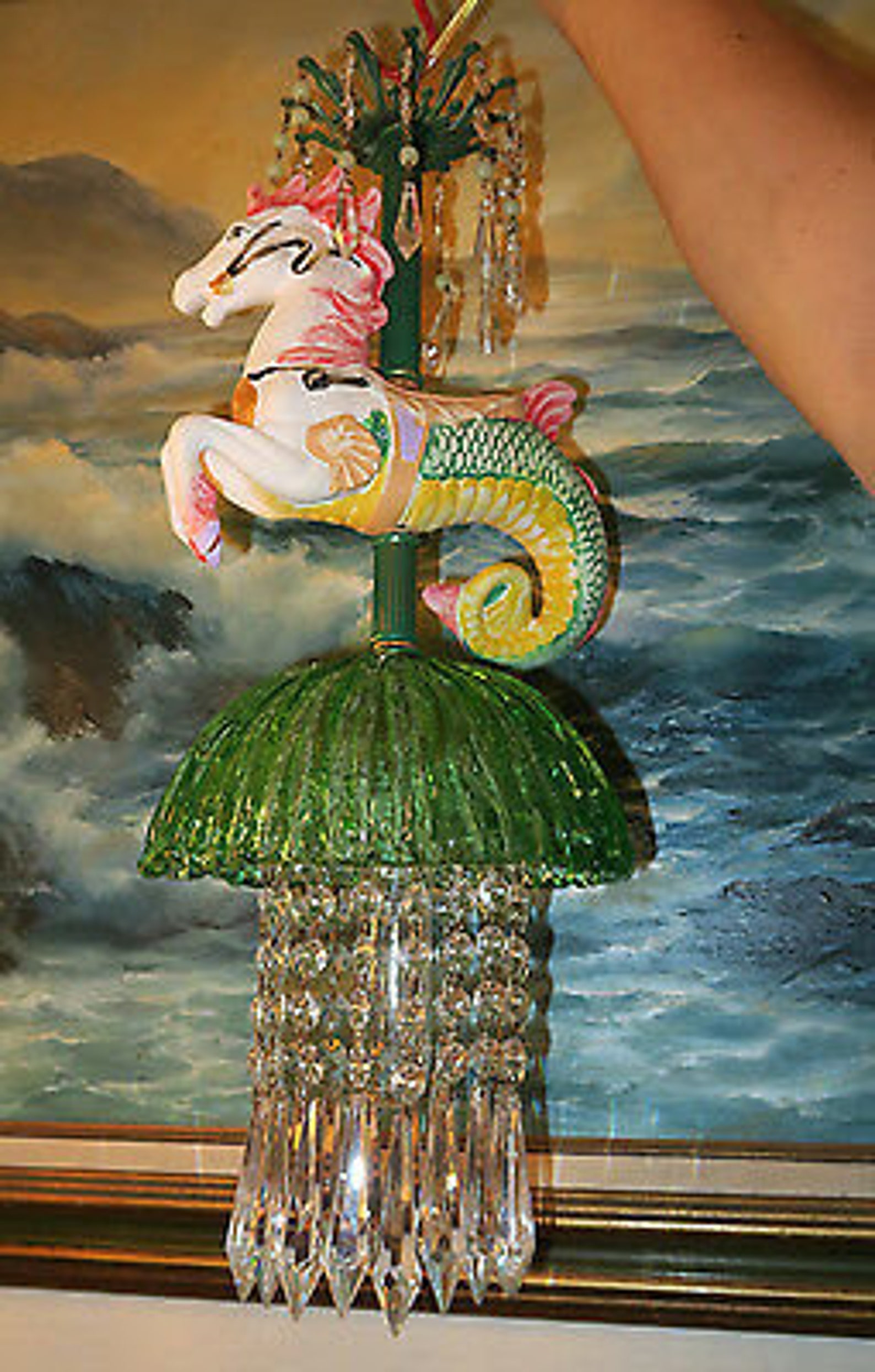 Sea Horse Carousel Lamp Brass Murano Glass Vintage Porcelain - Etsy