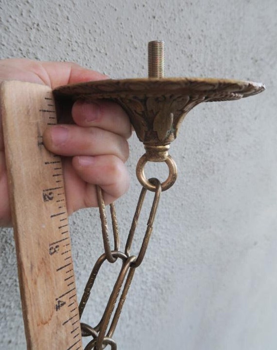 Vintage French Brass Bronze Ceiling Canopy Cap Chande… - Gem