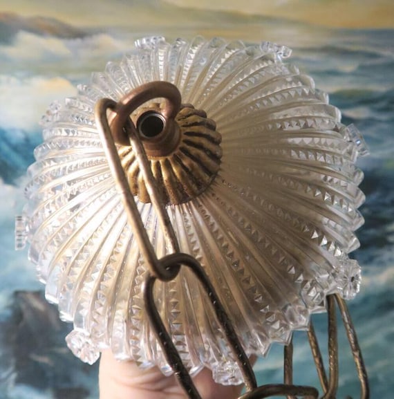 Czech Crystal Canopy Ceiling Part Brass Vintage Glass… - Gem