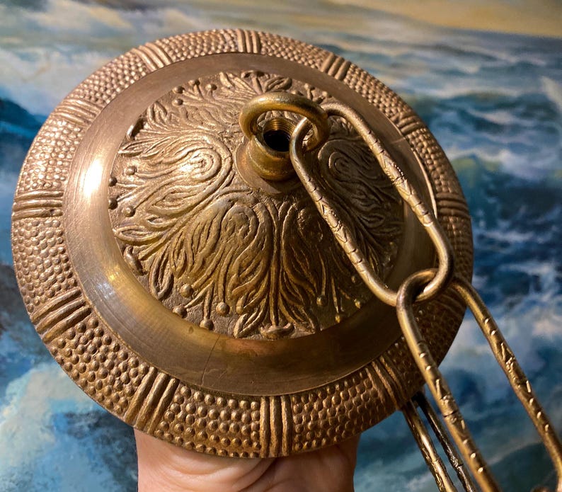 6" Vintage Brass Bronze Ceiling Canopy Chain Lamp Chandelier Part SPAIN ...