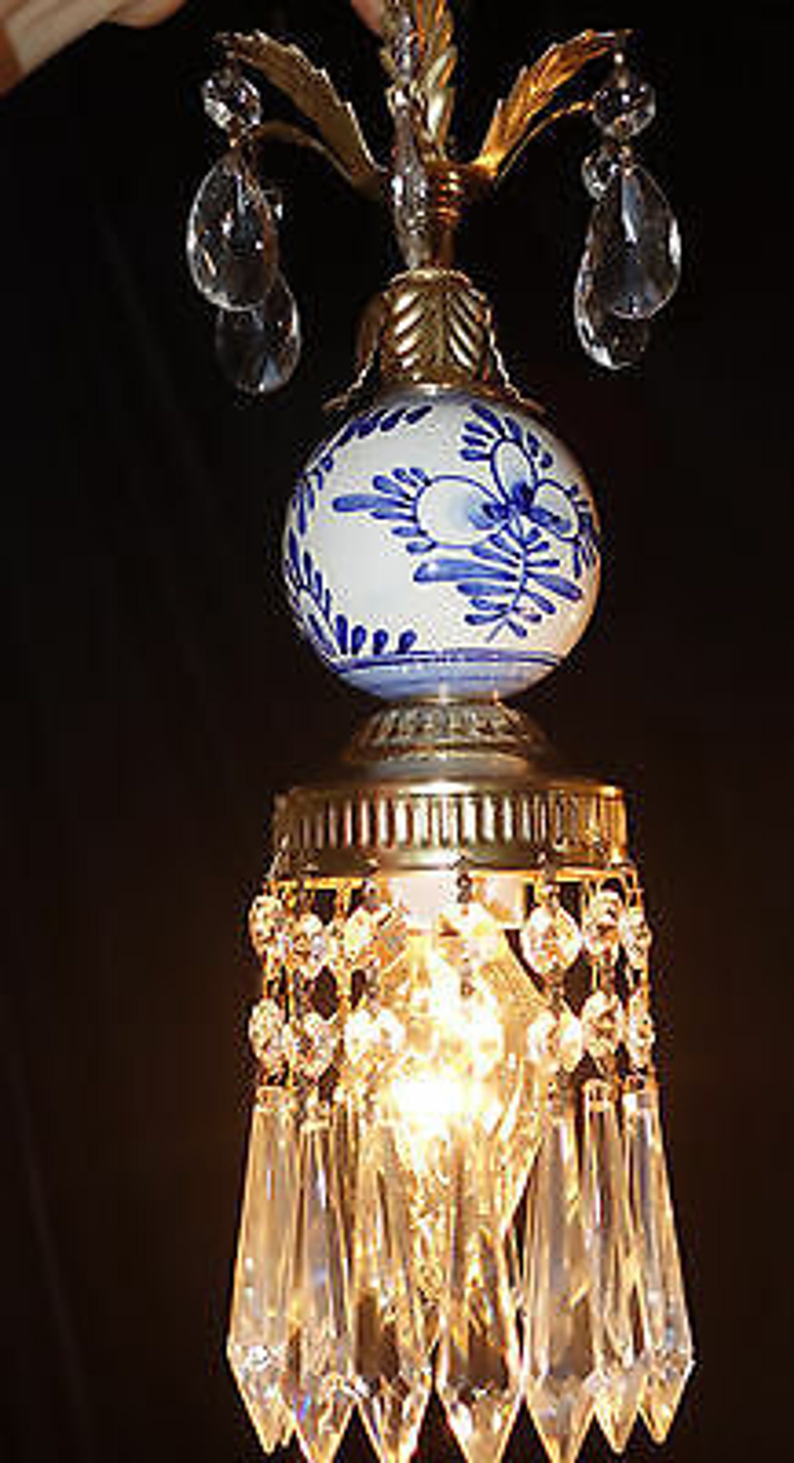 Mini Swag Plugin Vintage Lantern Porcelain Delft Blue Tole | Etsy