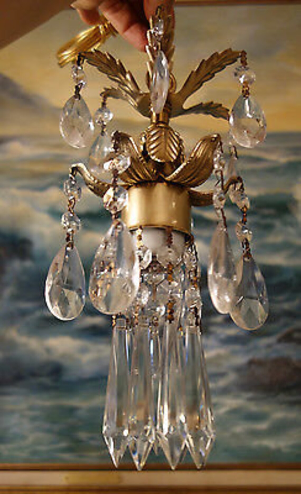 Foyer Hallway Corner Light Lily Small Blossom Flower Swag Plugin Lamp ...