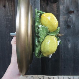 9" Vintage Gilt Tole Canopy Lamp Chandelier Part Italy Medallion Lemon ...