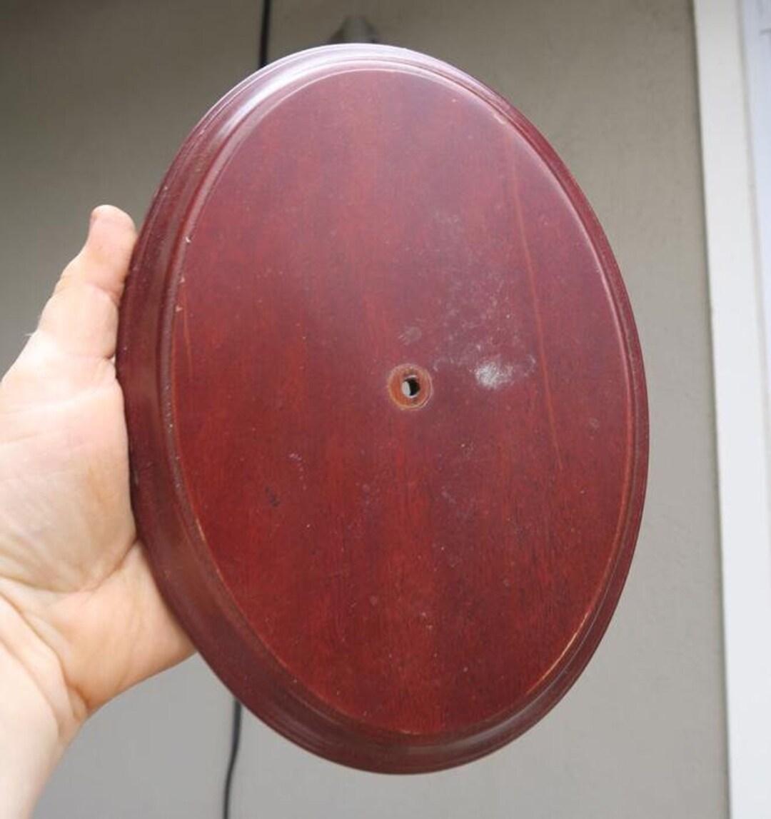 Vintage Lamp Vase Urn Display Base Part Carved Wood Red Cherry Tone ...