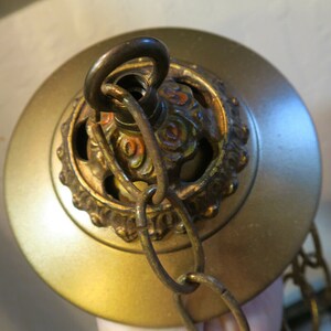 Canopy Lamp Chandelier Cap Chain Ceiling Part Brass Shabby Deco Era ...