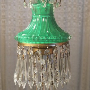 A Vintage Emerald Light Apple Green Lady Cupcake Glass Brass Ceiling ...