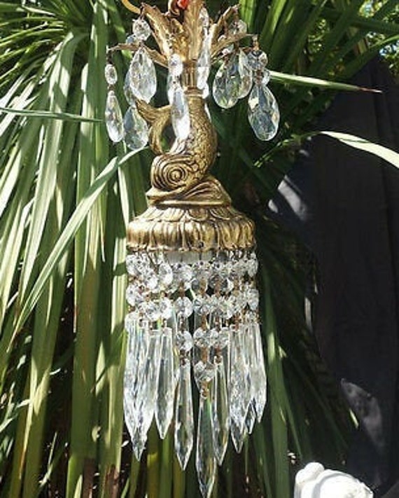 1 Swag Vintage Hanging Dolphin Fish Serpent Lamp Chandelier - Etsy