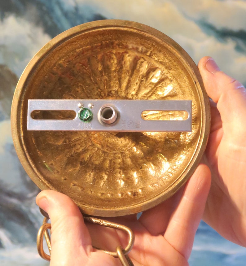 Vintage Gilt Brass Bronze Ceiling Cap Canopy W Chain Lamp | Etsy