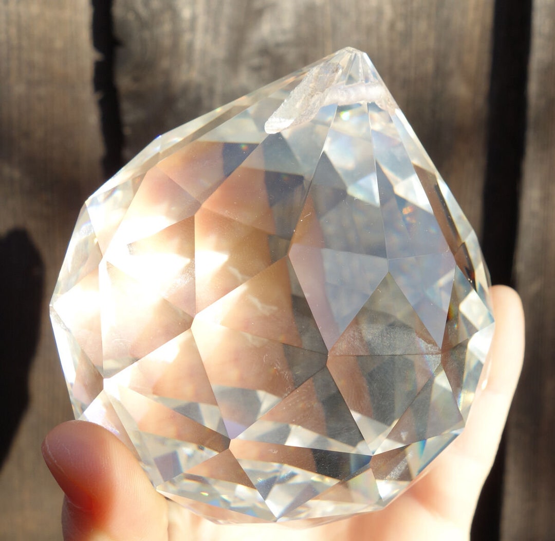 Super Large Lamp Chandelier Crystal Cut Glass Prism Part Ball Rainbow ...