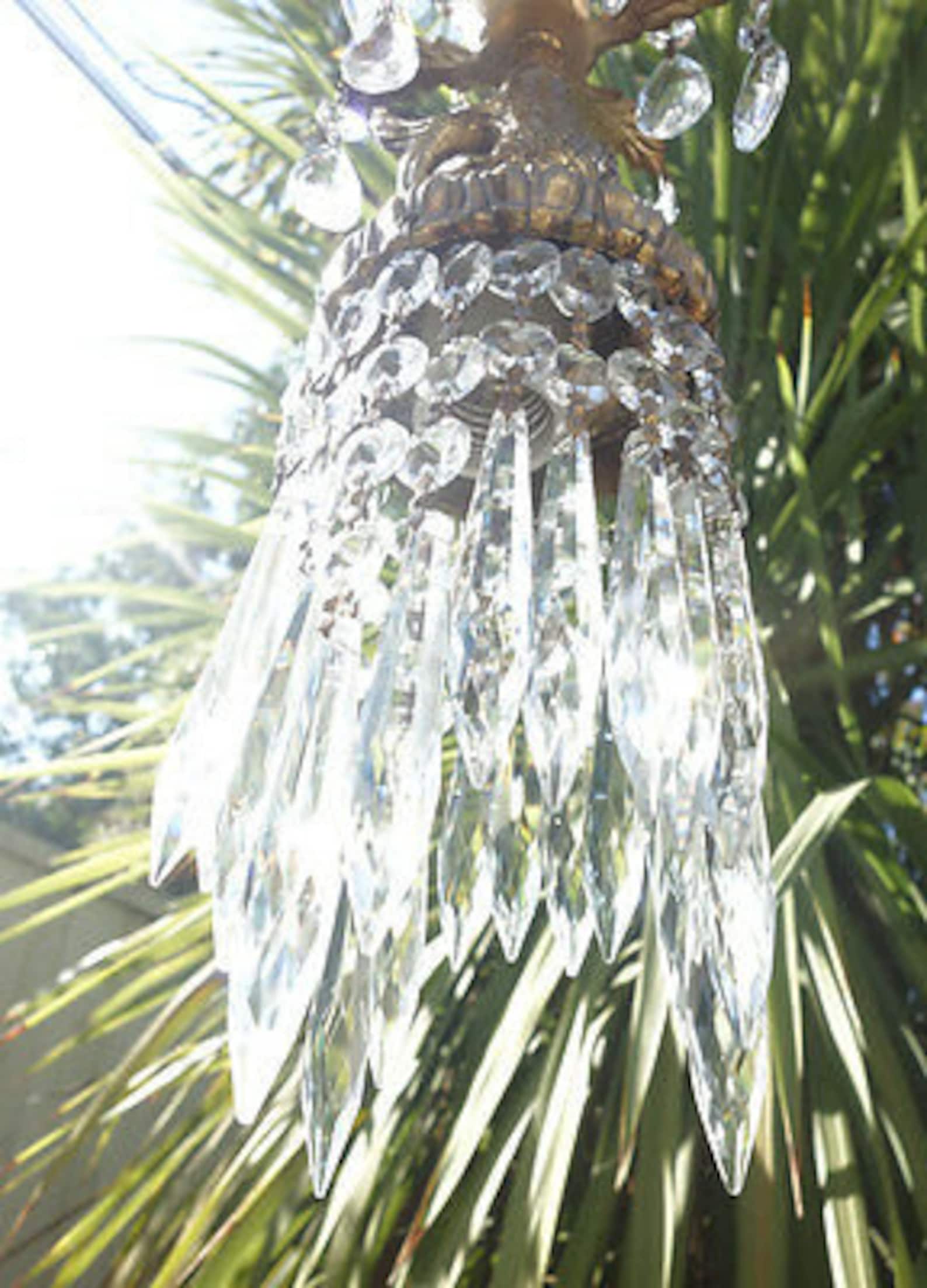 1 Swag Vintage Hanging Dolphin Fish Serpent Lamp Chandelier Gilt Brass ...