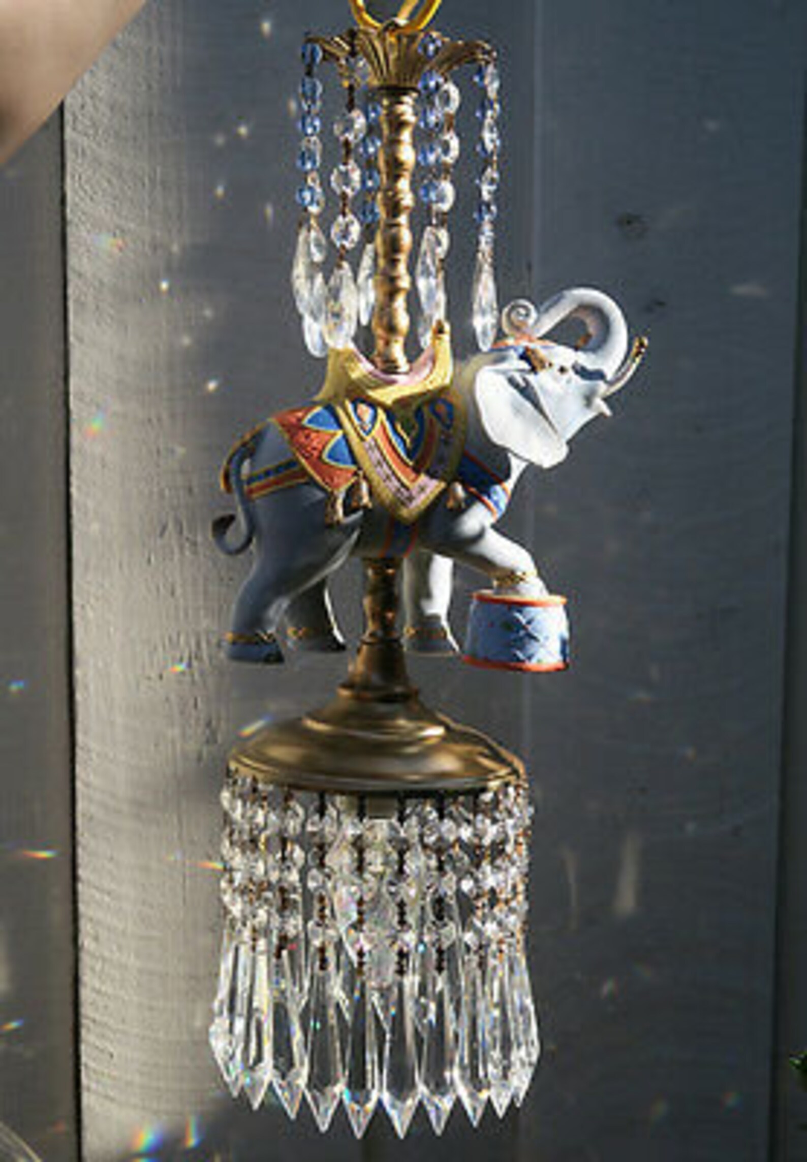 Beaded Porcelain Carousel Elephant Carousel Lamp Swag | Etsy