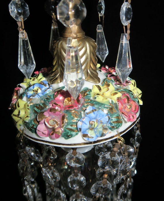 Old Vintage Brass Swag Mini Lamp Chandelier Porcelain - Etsy