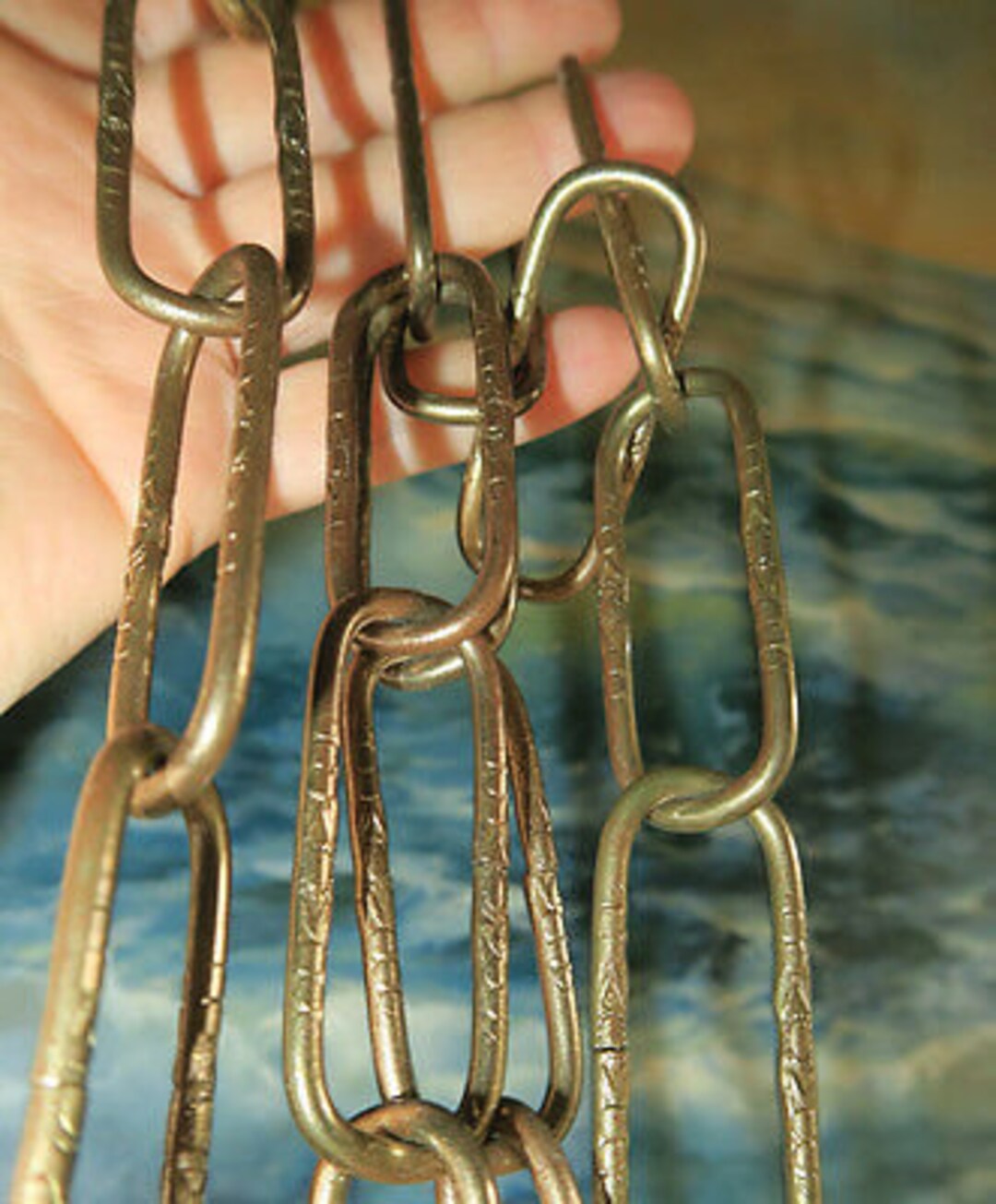 12" Lebgth- 6 Links - Brass Plt Ornate Chain for Vintage Hanging Lamp ...