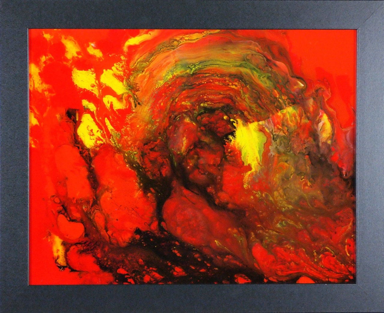 Let Go of Fear -- Abstract Acrylic & Ink Mixed Media on Tile 11x14 In ...