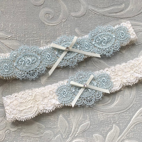 Wedding Garters Plain Elastic Stretch Lace Garter Set Ivory | Etsy
