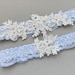 Blue Wedding Garter Set, Boho Garter Set, Something Blue Lace Garter ...