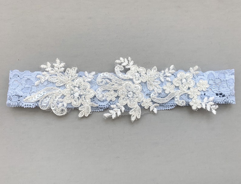 Blue Wedding Garter Something Blue Lace Garter With Beading | Etsy