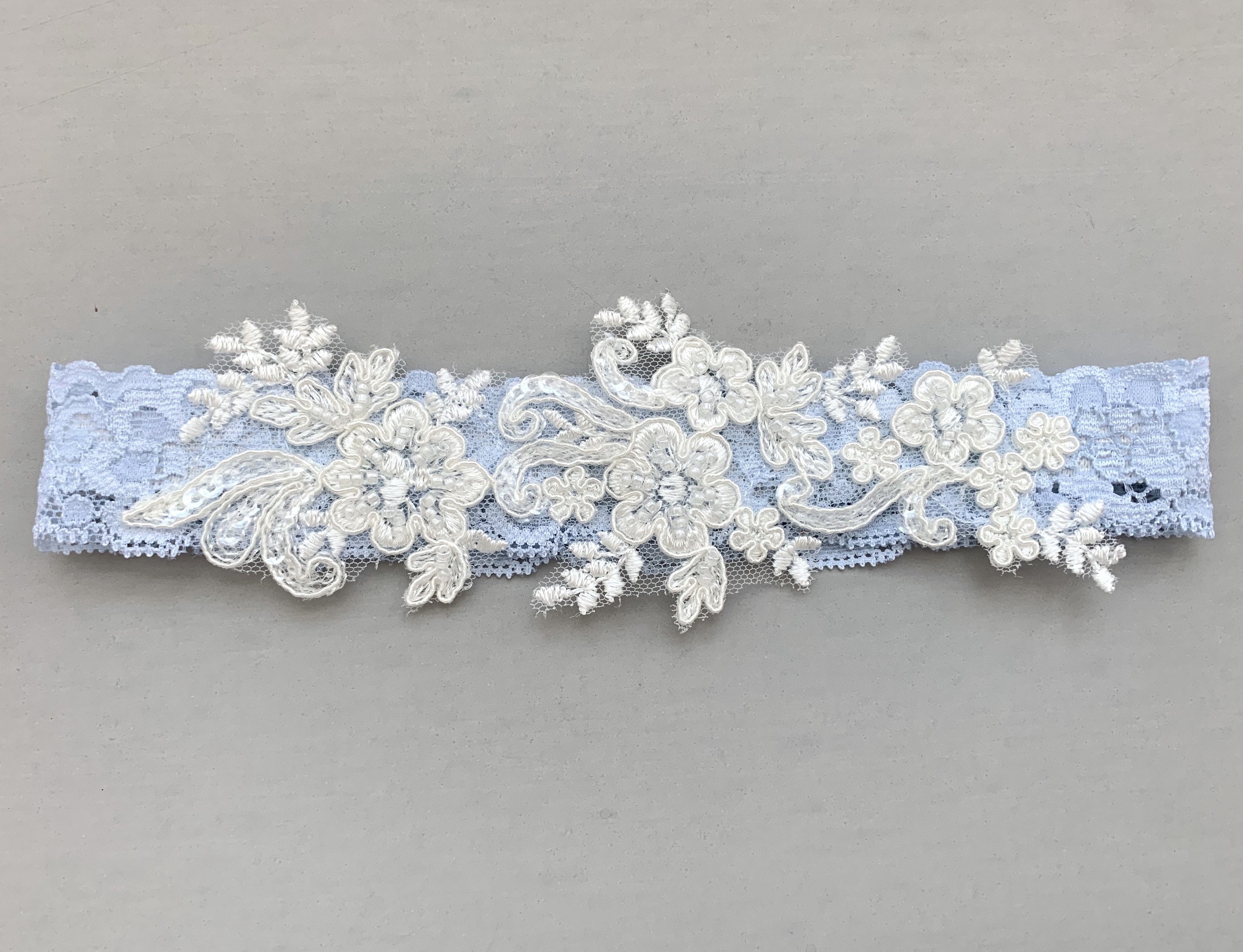 Blue Wedding Garter Something Blue Lace Garter With Beading - Etsy
