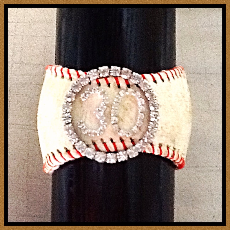 Customized Vintage Baseball Bracelet - Players Number W/ Circle Bling ...