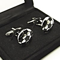 Football Cufflinks - Soccer Ball Cufflink | Black and White Hexagon ...