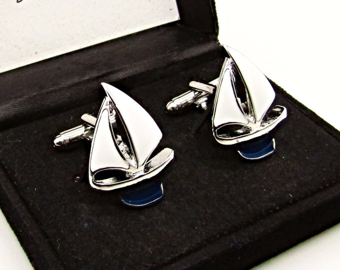 Nautical Cufflinks, Sailboat Cufflinks, Silver Sailing Cufflinks ...